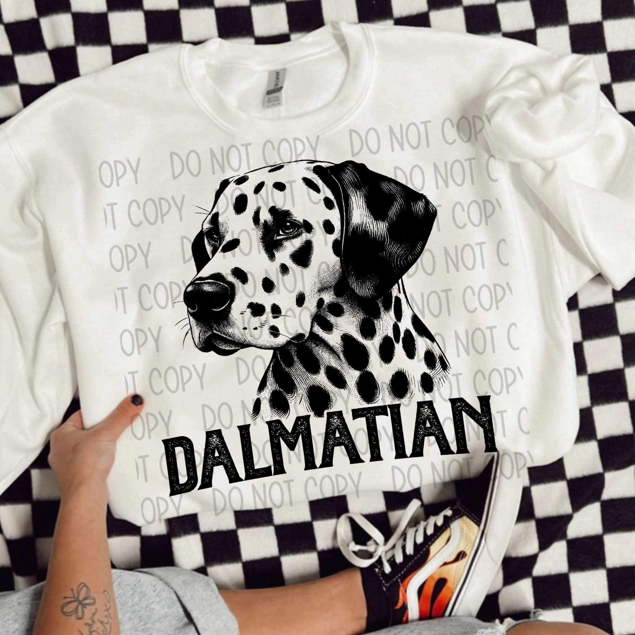Dalmation BLACK (SWD) 21629 DTF transfer – Mud & Grace Transfers