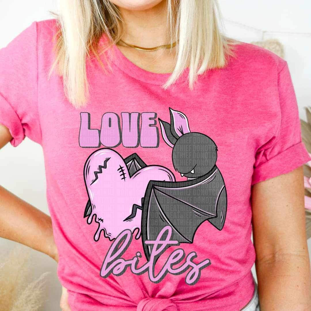 Love bites (bat and heart) 16623 DTF Transfer – Mud & Grace Transfers