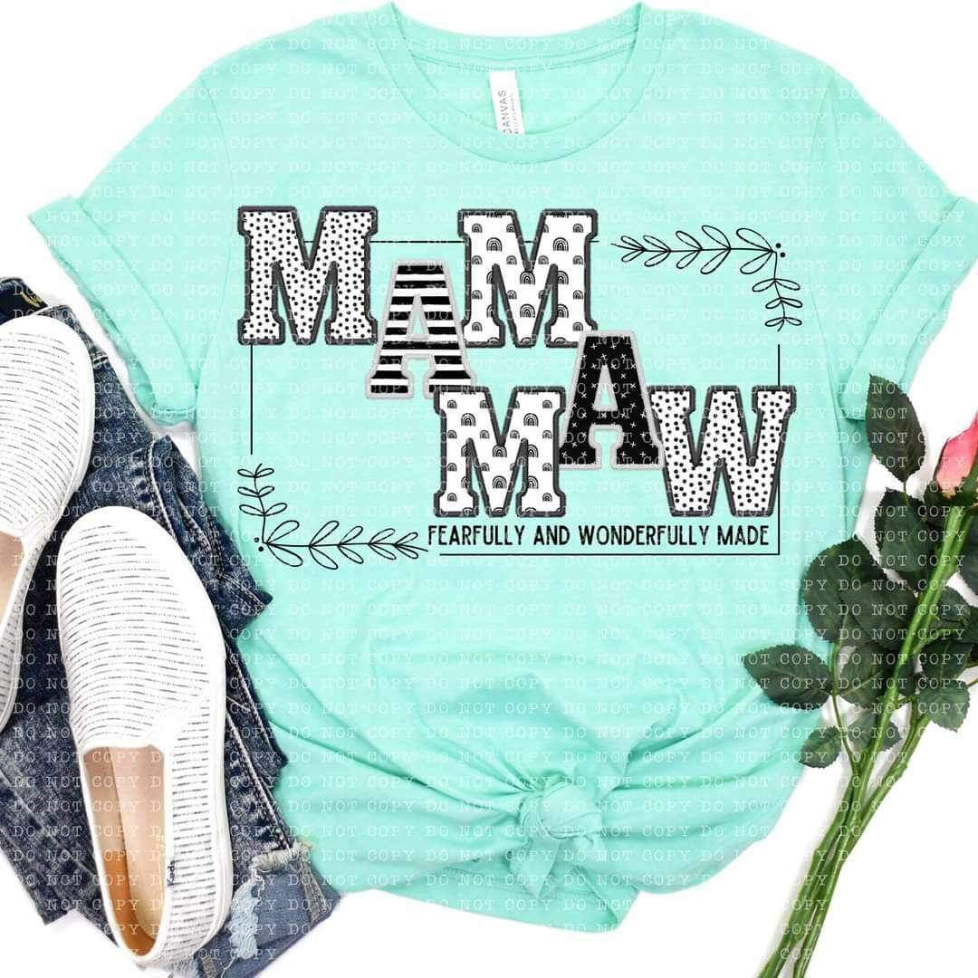 Mammaw fearfully and wonderfully made 21905 DTF transfer – Mud & Grace ...