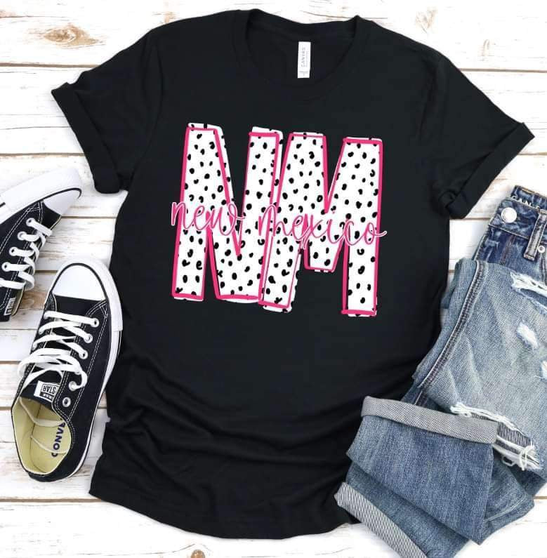 NM New Mexico polka dot and PINK outline 21951 DTF transfer – Mud ...