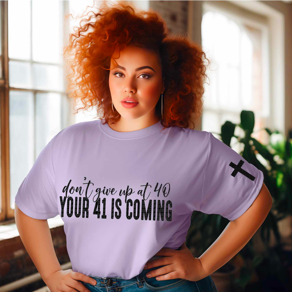 Dont give up at 40 your 41 is coming (black font) 30103 DTF Transfer ...