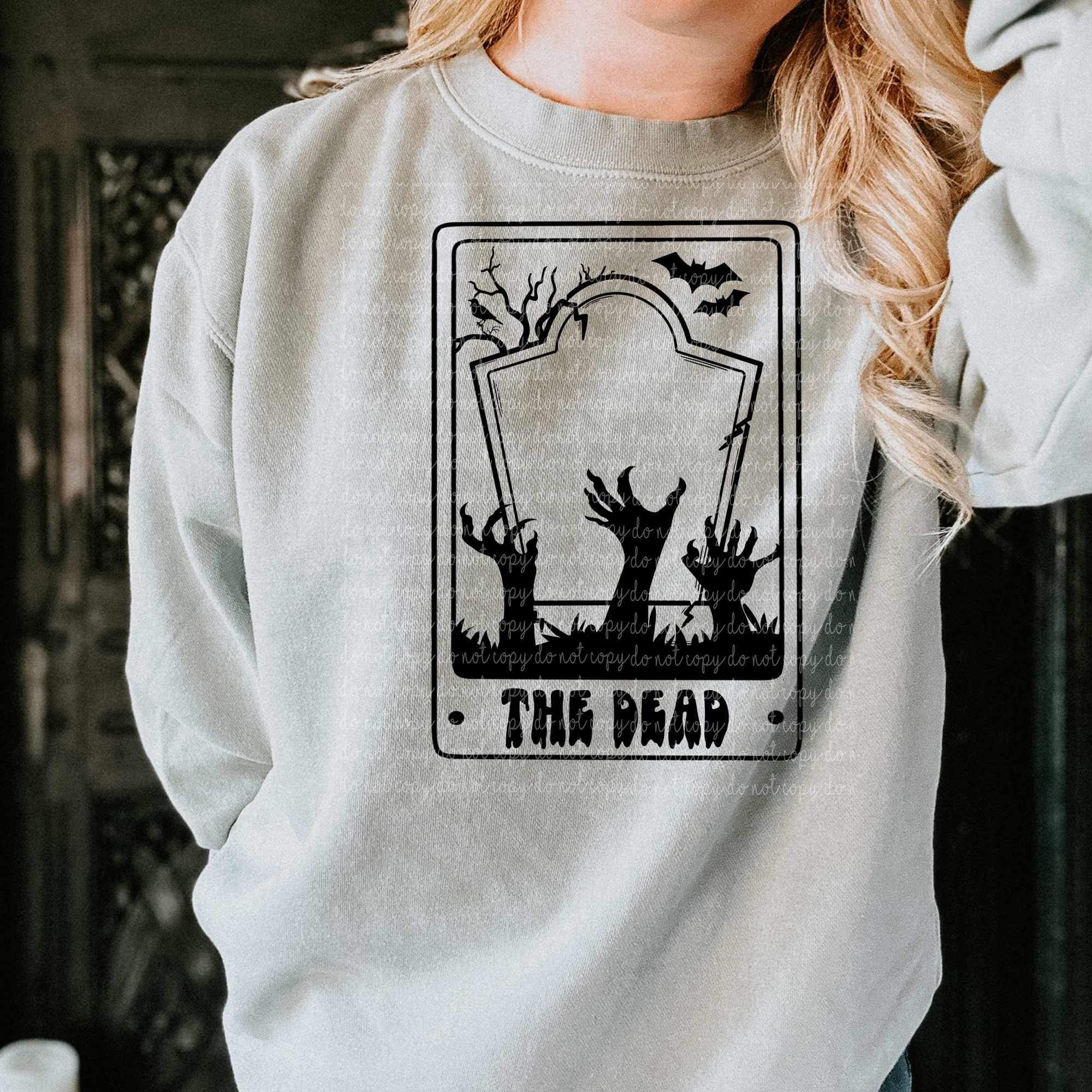The dead (BLACK gravestone with hands coming out of graves) 9265 DTF T ...