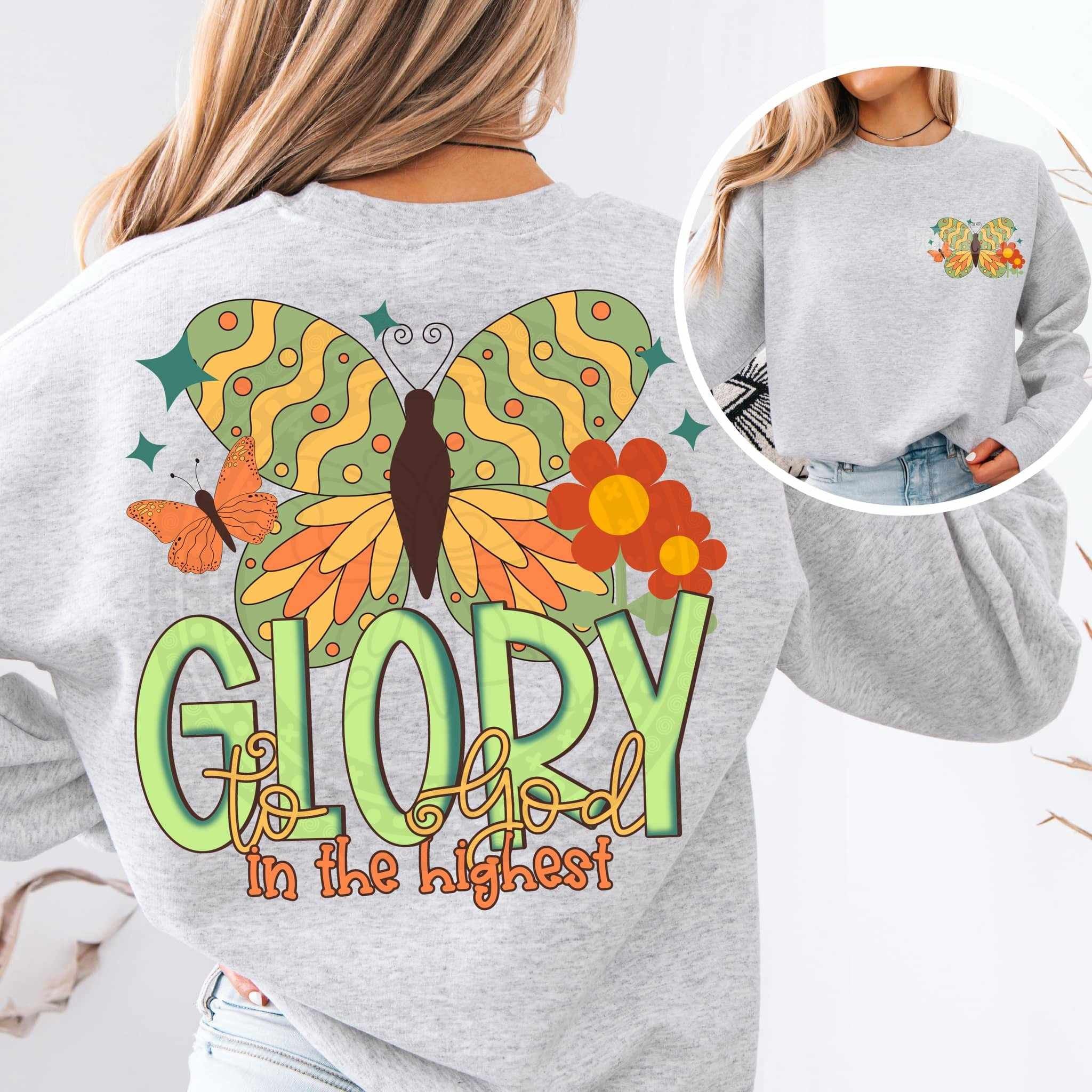 Glory to god in the highest BACK 84575 DTF transfer – Mud & Grace Transfers