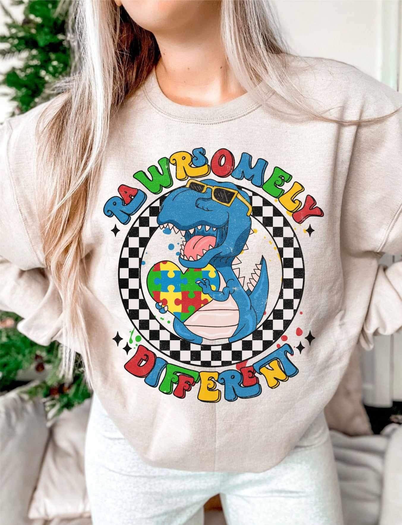 Rowrsomley different autism dino (WSB) 25604 DTF transfer – Mud & Grace ...