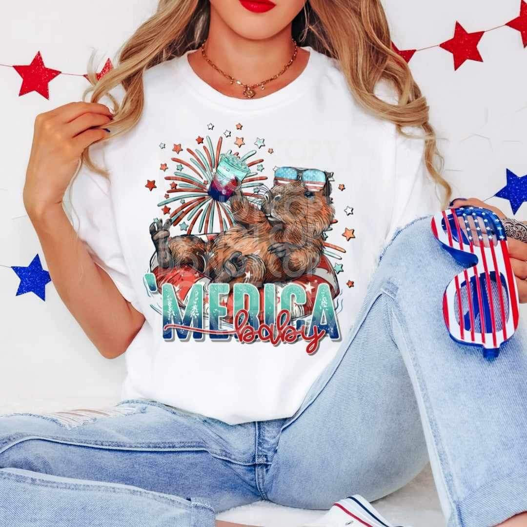 ‘Merica baby beaver 25627 DTF transfer – Mud & Grace Transfers