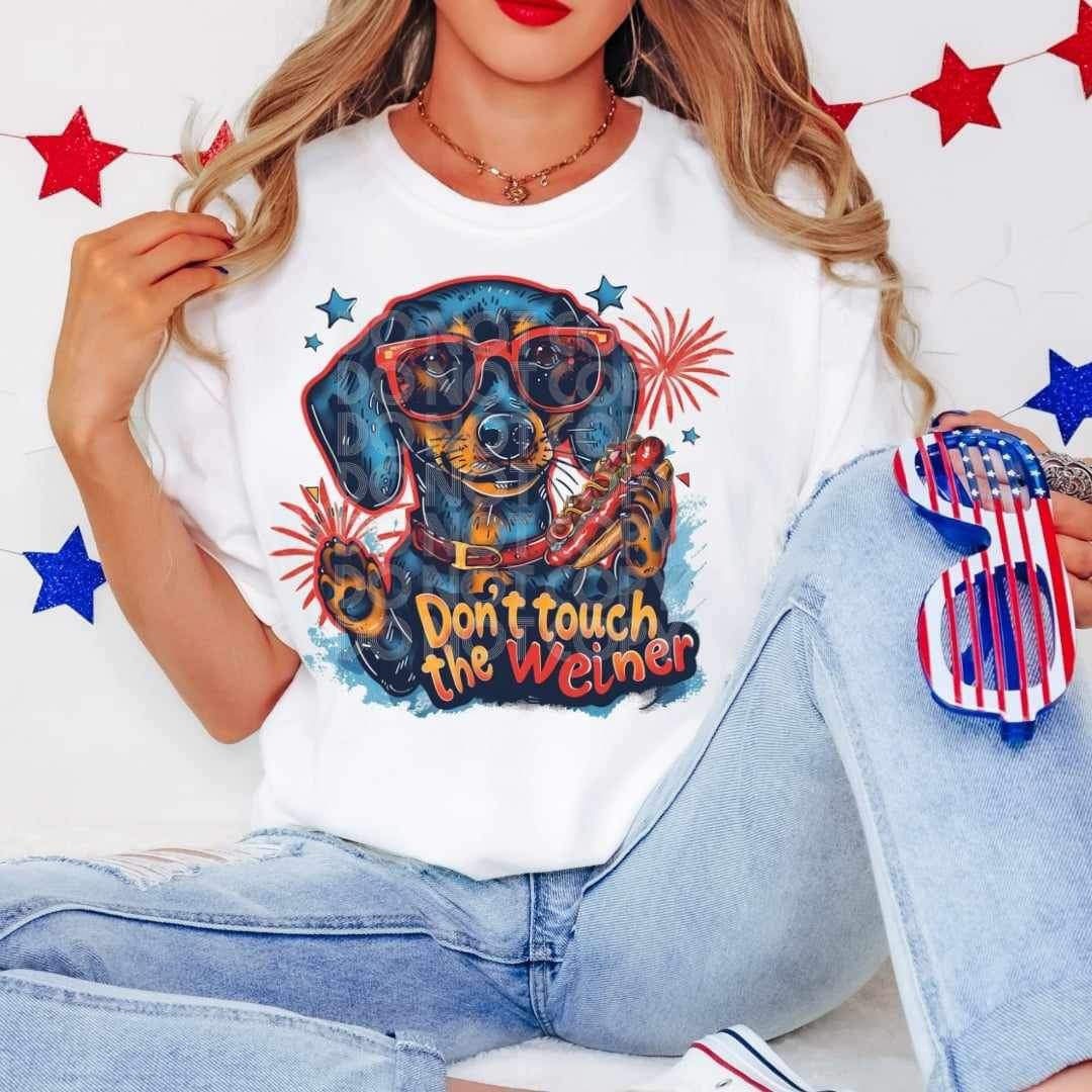 Dont touch the weiner patriotic dashchund 25625 DTF transfer – Mud ...