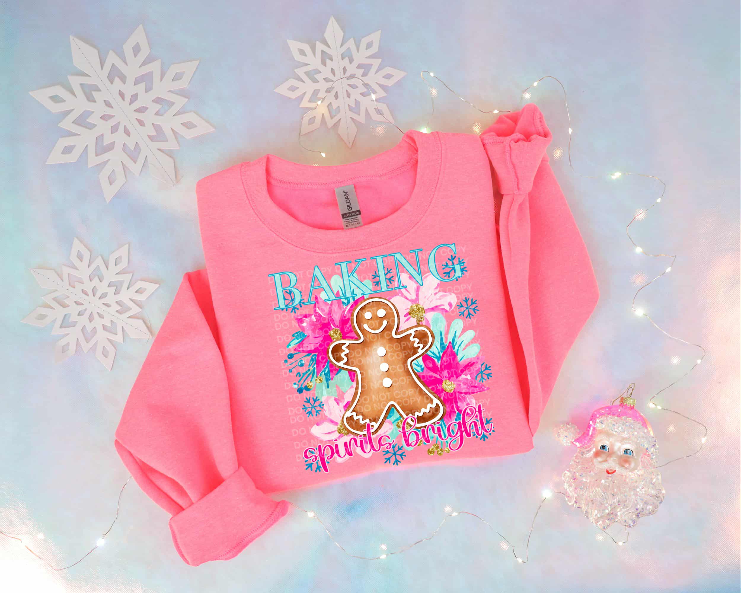 Baking spirits bright floral gingerbread (SCG) DTF Transfer – Mud ...