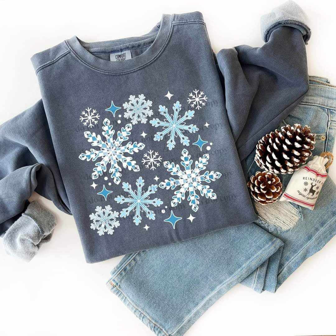 Snowflake cluster white outline (CSC) 70446 DTF transfer – Mud & Grace ...