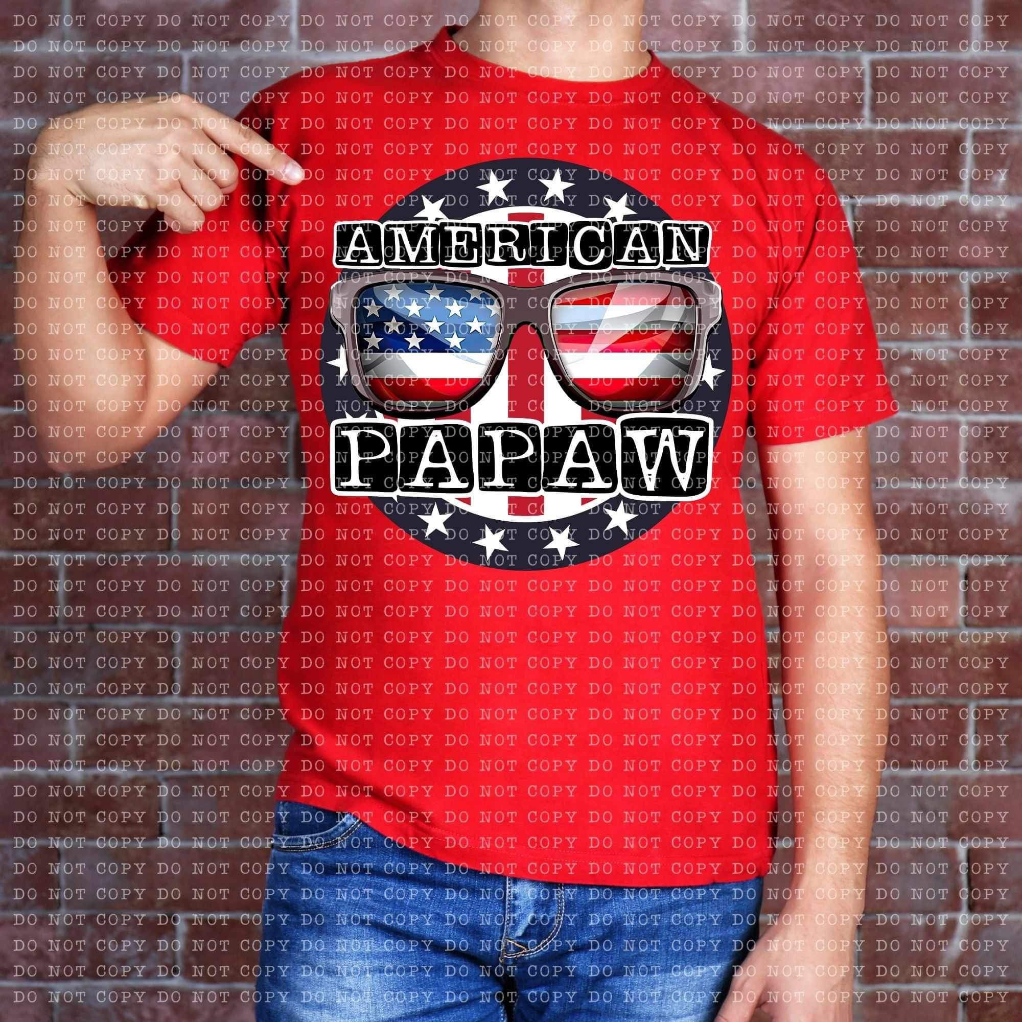 American papaw circle PATRIOTIC GLASSES (ECHT) 26889 DTF transfer – Mud ...