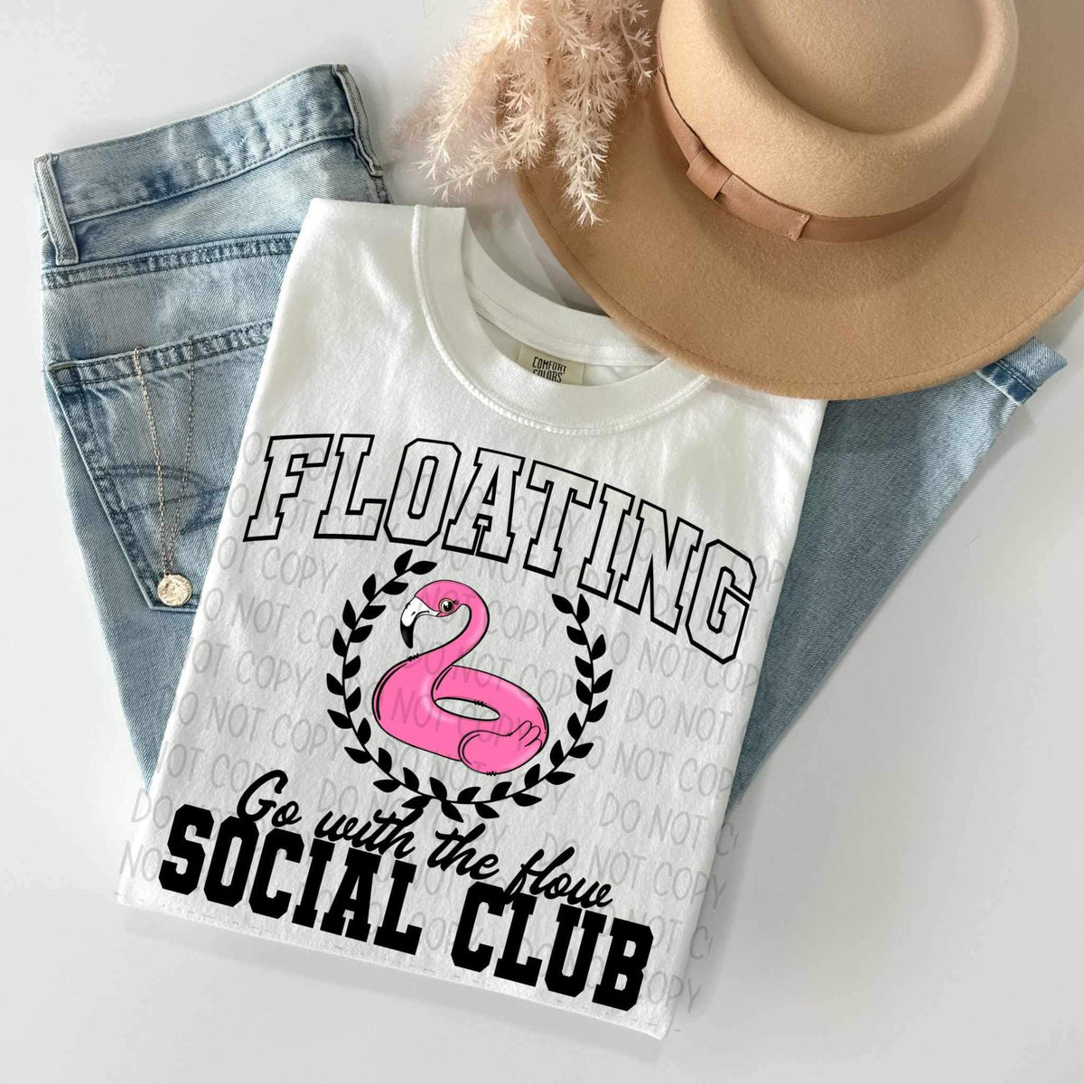 Floating social club flamingo 27127 DTF transfer – Mud & Grace Transfers