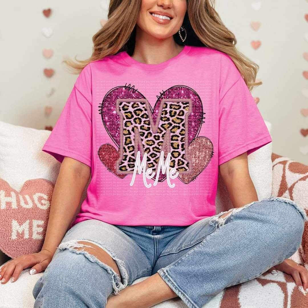 M meme sequin hearts (ECHT) 17953 DTF TRANSFER – Mud & Grace Transfers