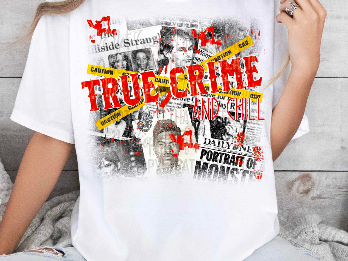 True crime newspaper 27708 DTF transfer – Mud & Grace Transfers