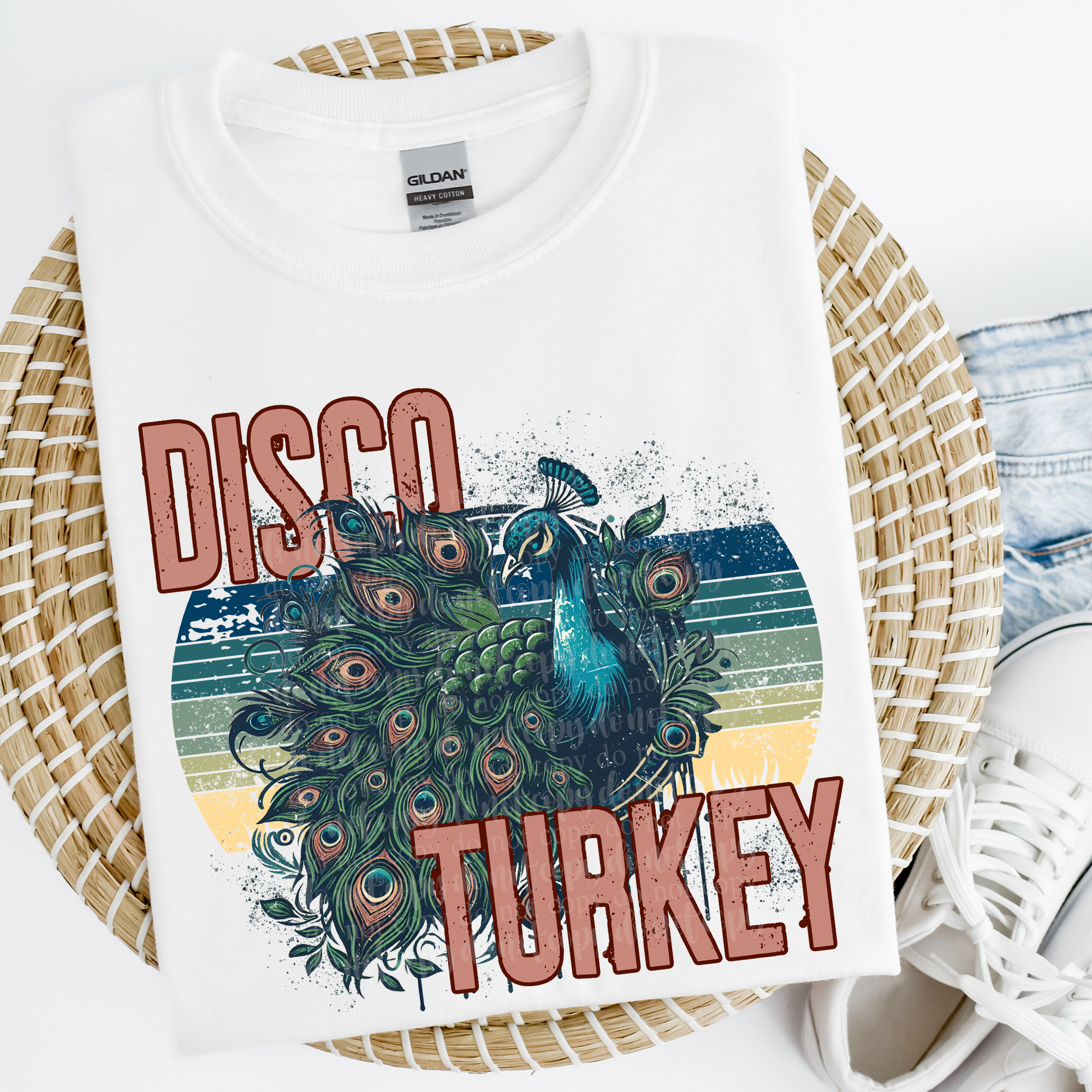 Disco turkey (TDD) 39545 DTF transfer – Mud & Grace Transfers