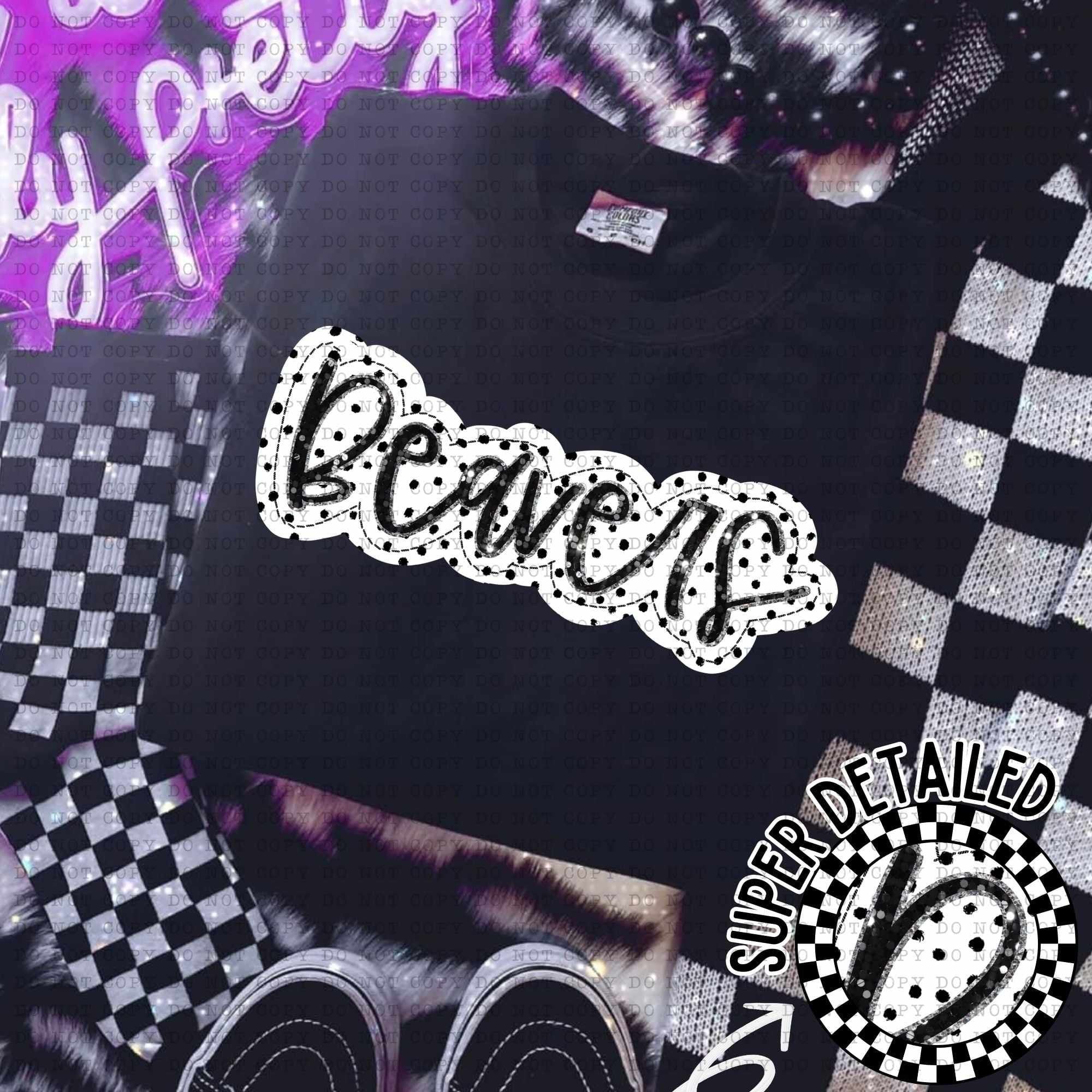 Beavers polka dot background (echt) 29162 DTF transfer – Mud & Grace ...