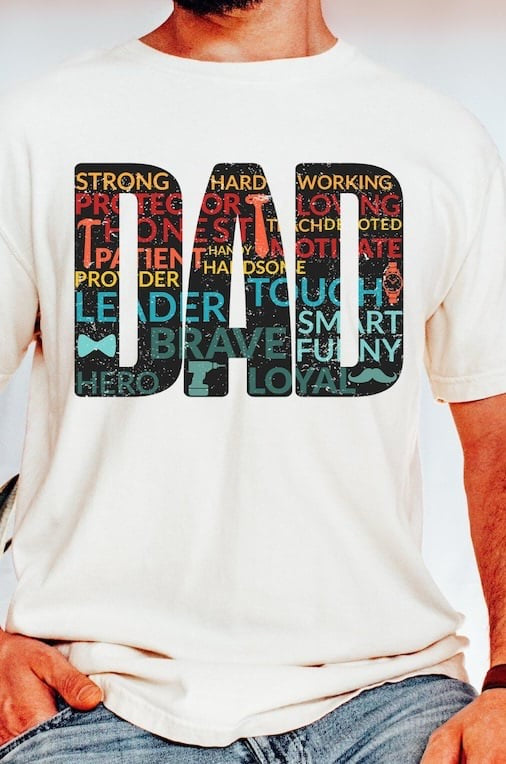 Dad filled font 29344 DTF transfer – Mud & Grace Transfers