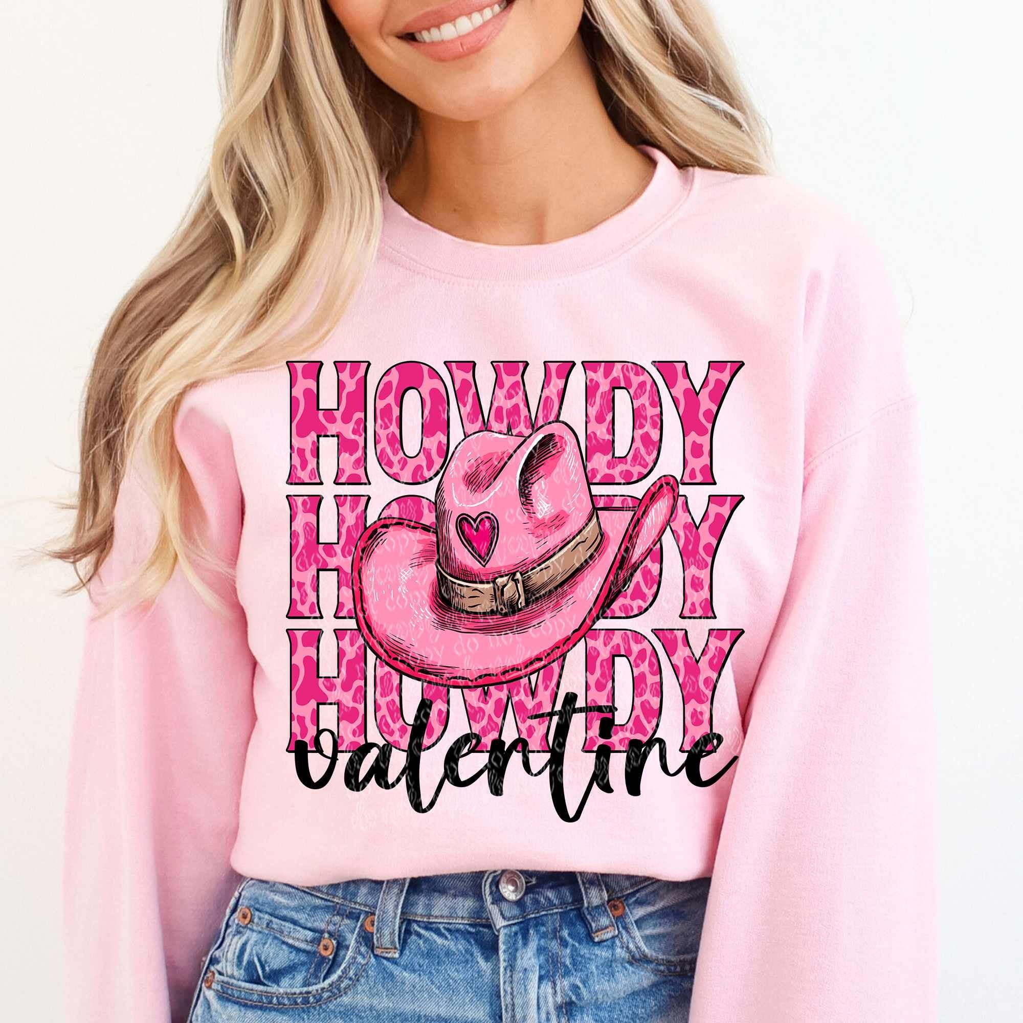 Howdy valentine stacked (TTD) 77802 DTF transfer – Mud & Grace Transfers