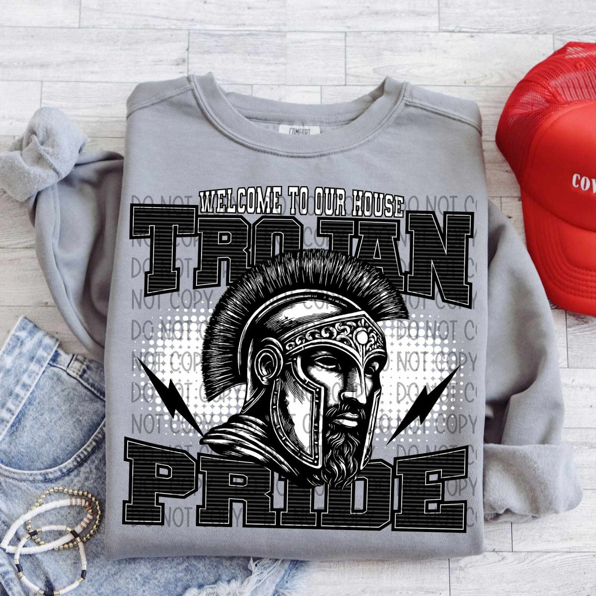 Welcome to our house trojan pride 29956 DTF transfer – Mud & Grace ...