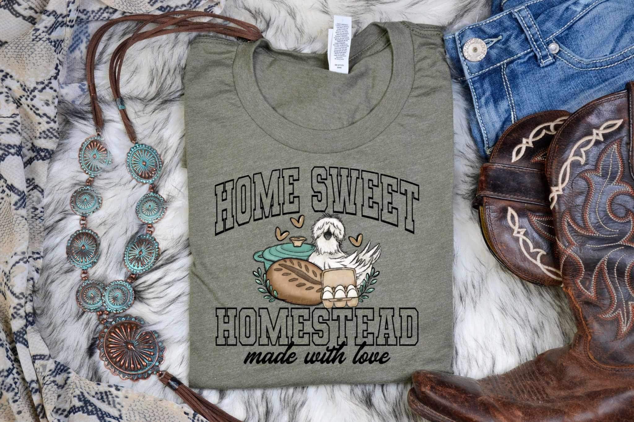 Home sweet homestead made with love chicken 20754 DTF transfer – Mud ...