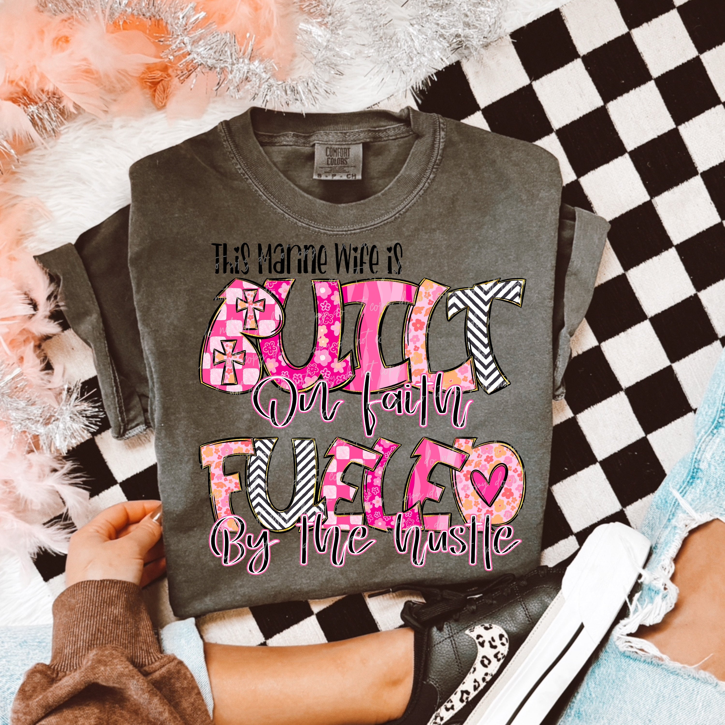 This Marine wife is Built on Faith (VIRGO) DTF transfer – Mud & Grace ...