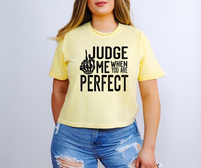 Judge Me When You Are Perfect Middle Finger Skellie Black Font 115795 ...