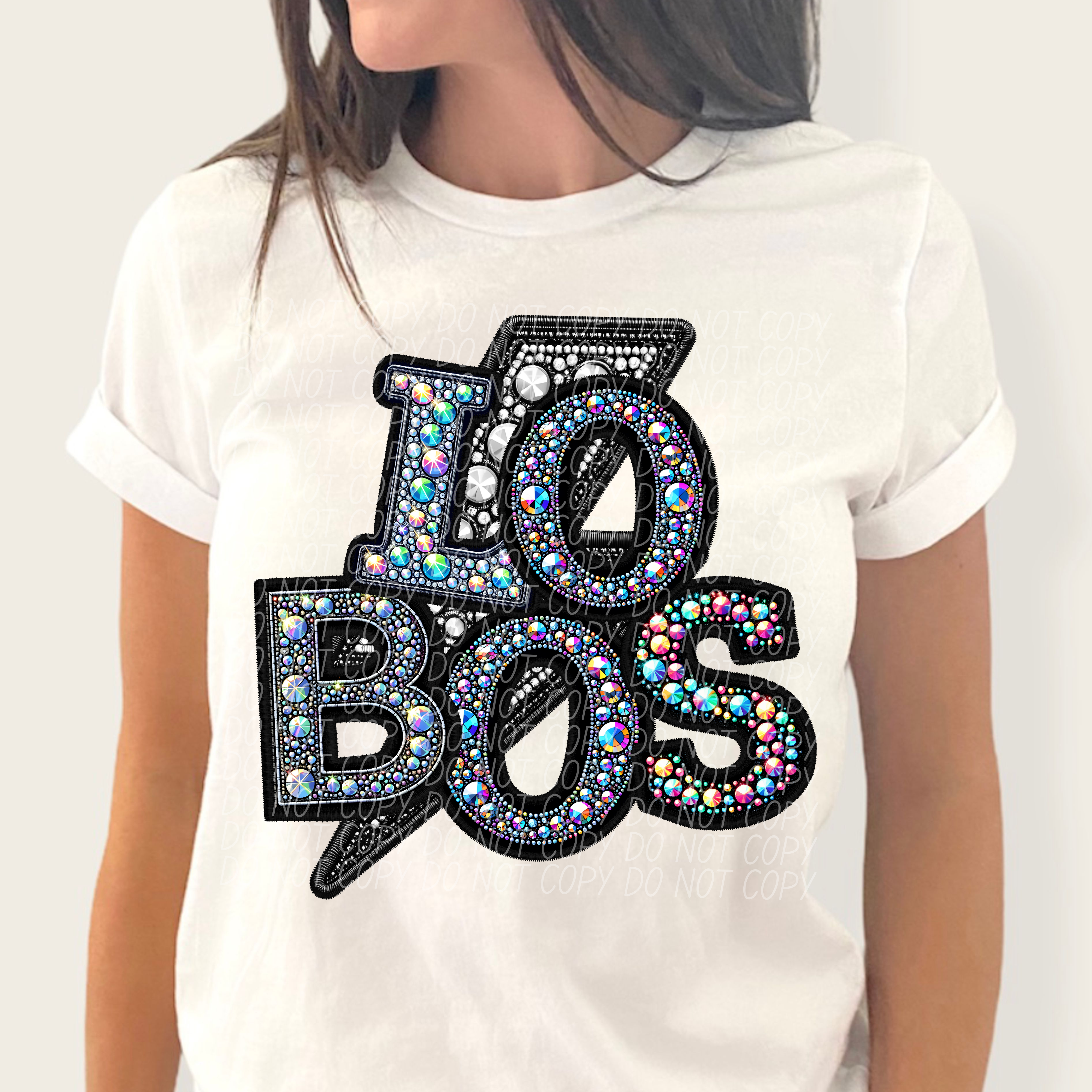 Lobos lightning bolt rhinestones (city) 45264 DTF transfers – Mud ...