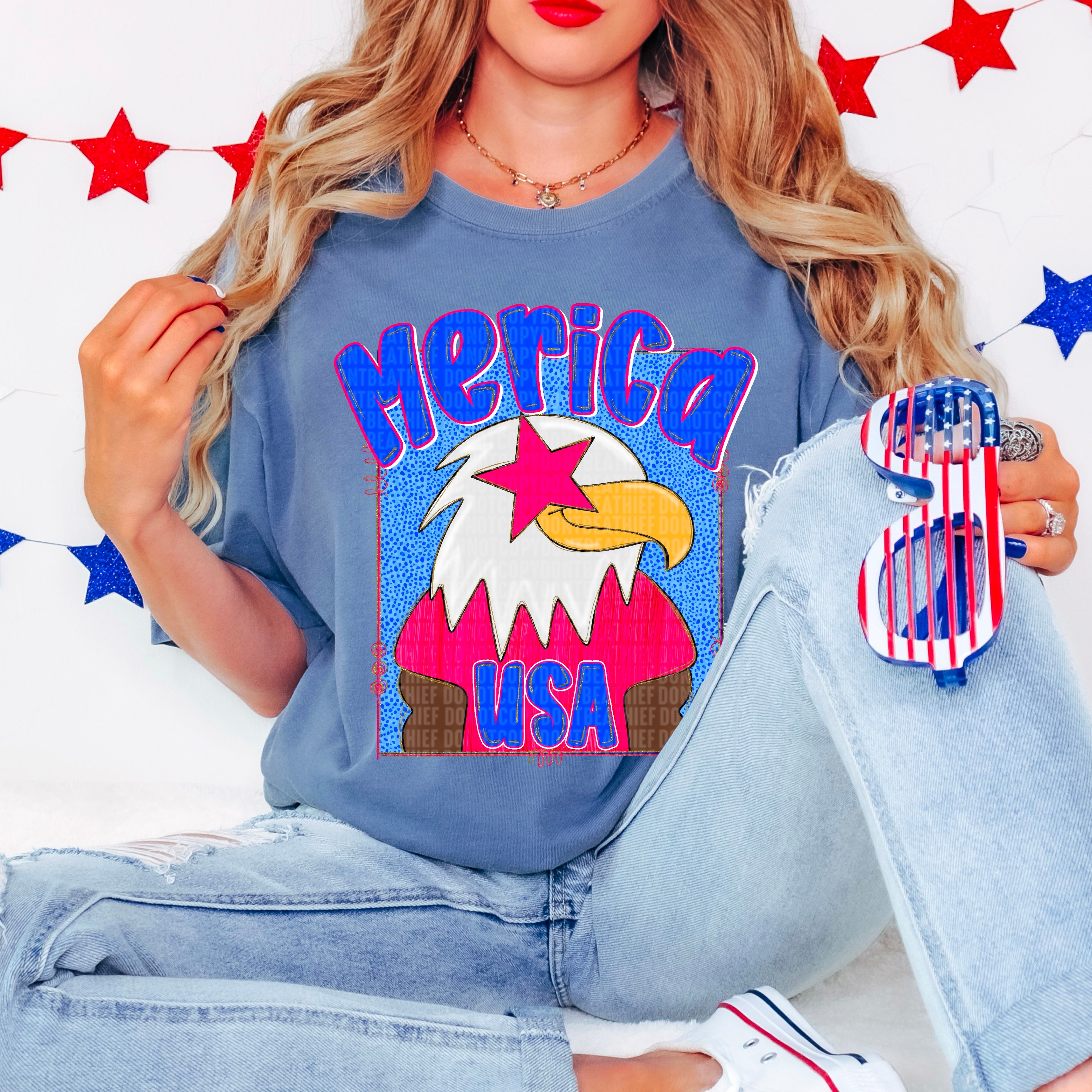 'Merica USA Eagle 106022 DTF transfer – Mud & Grace Transfers