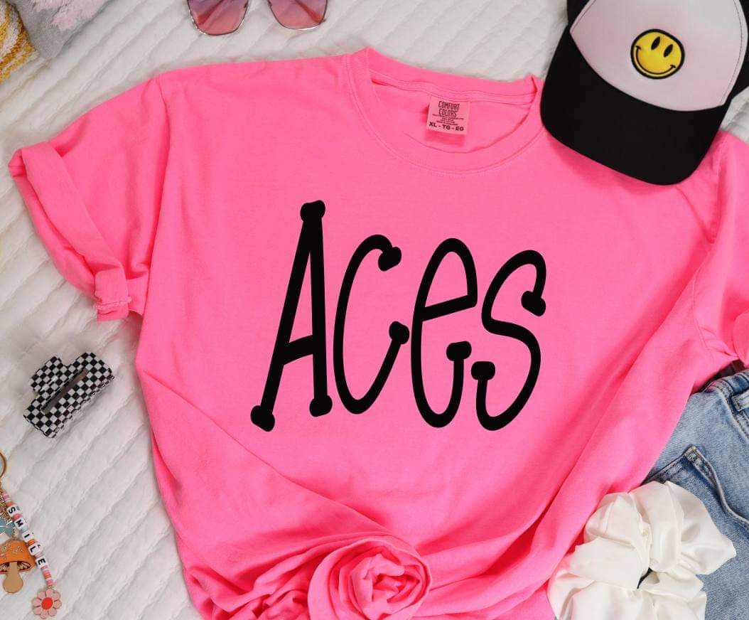 Aces black font (S&G) 41260 DTF TRANSFER – Mud & Grace Transfers