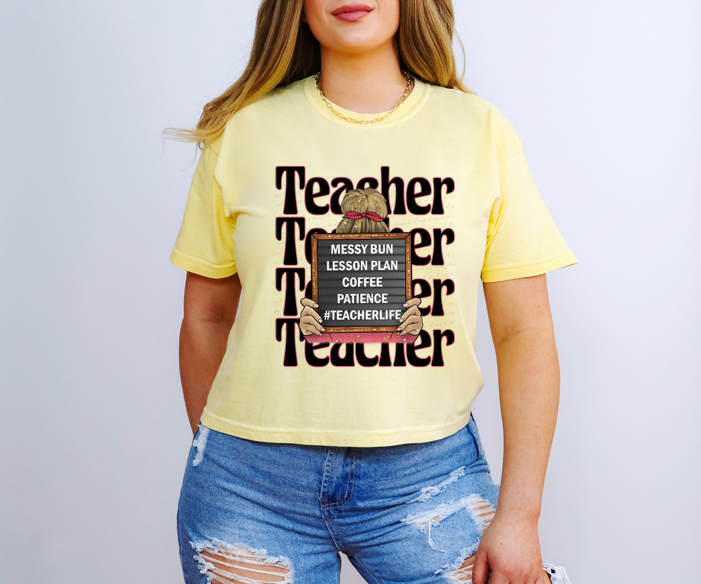 Messy Bun Lesson Plan Coffee Patience Teacher Life Stacked Blonde Hair ...