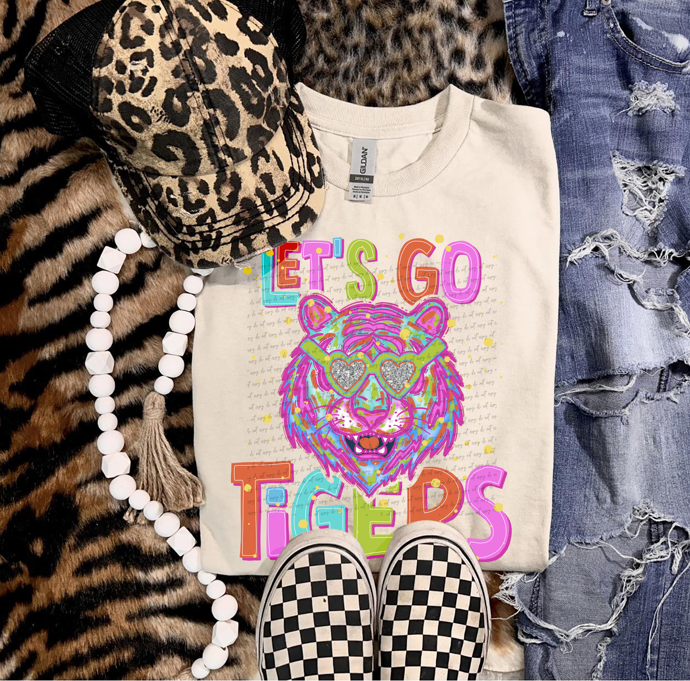 Neon Let's Go Tigers 54360 DTF transfer – Mud & Grace Transfers