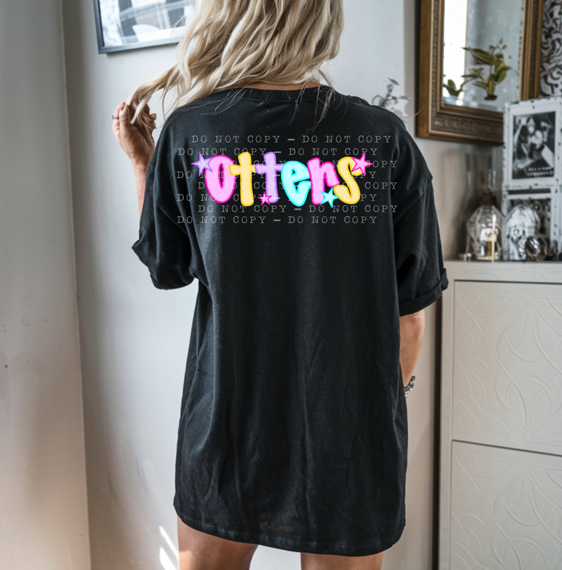Otters With Stars - Neon 104773 DTF transfer – Mud & Grace Transfers