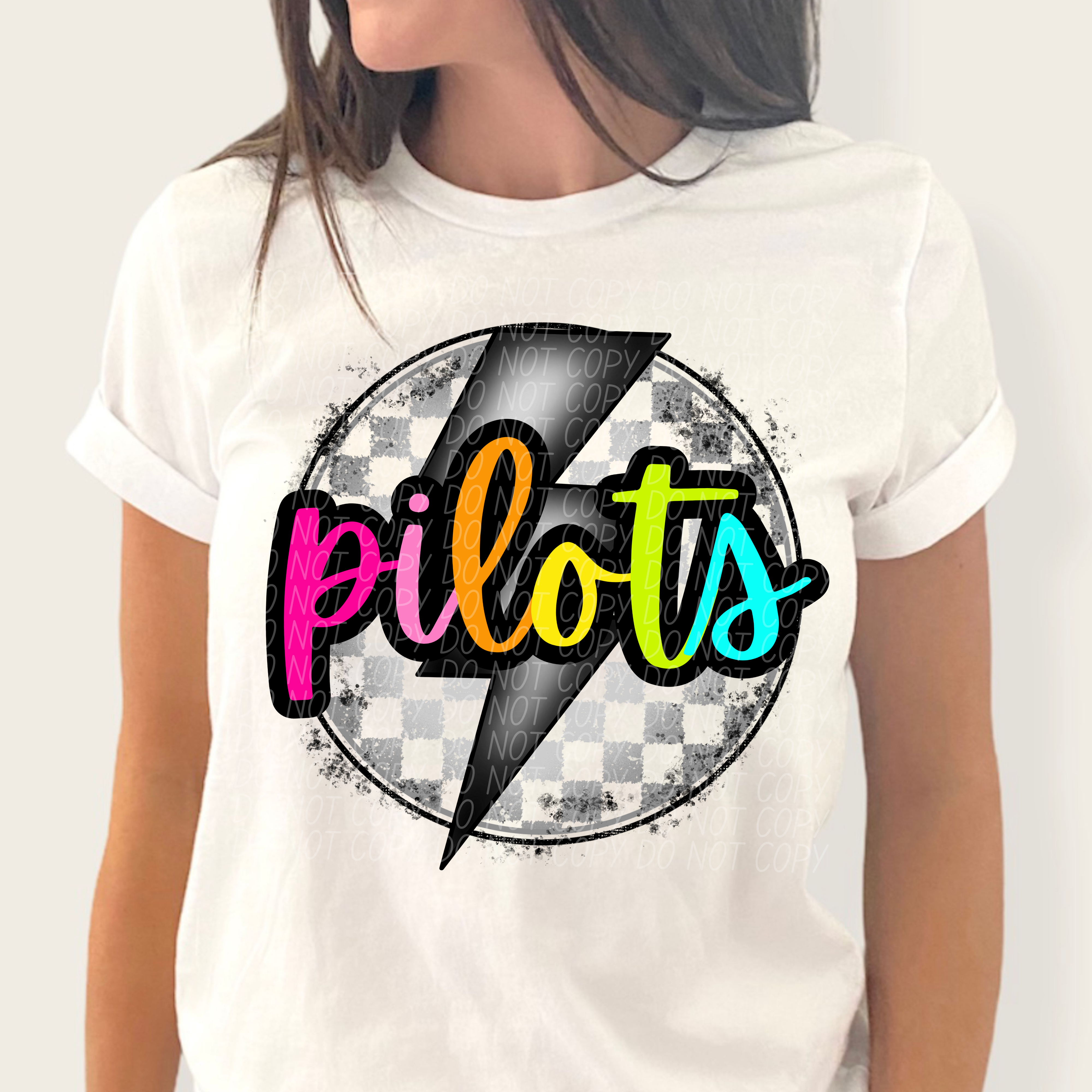 Pilots BRIGHT COLORS FONT lightning bolt circle CITY DTF transfer – Mud ...