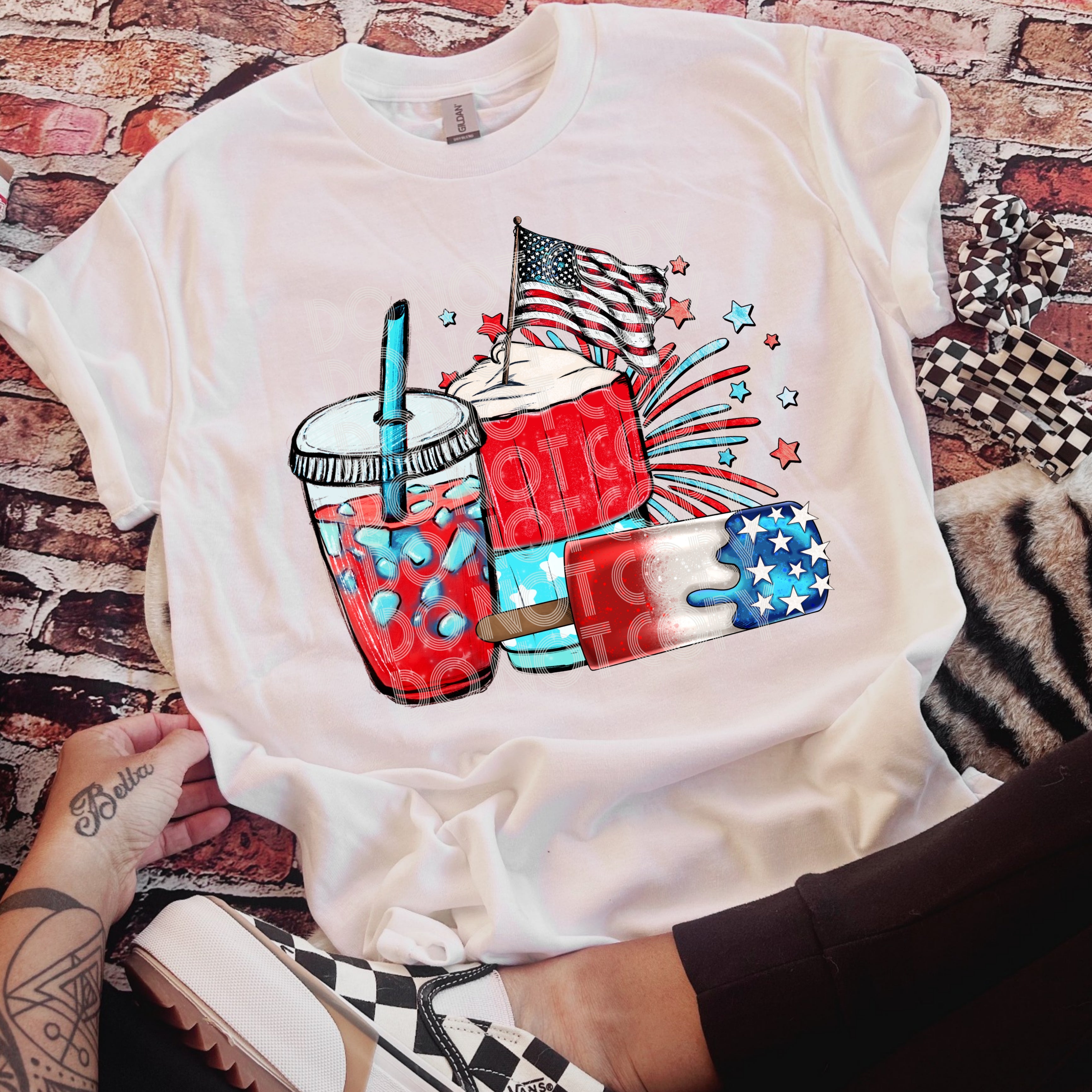 Patriotic drinks and ice cream SSD DTF transfer – Mud & Grace Transfers