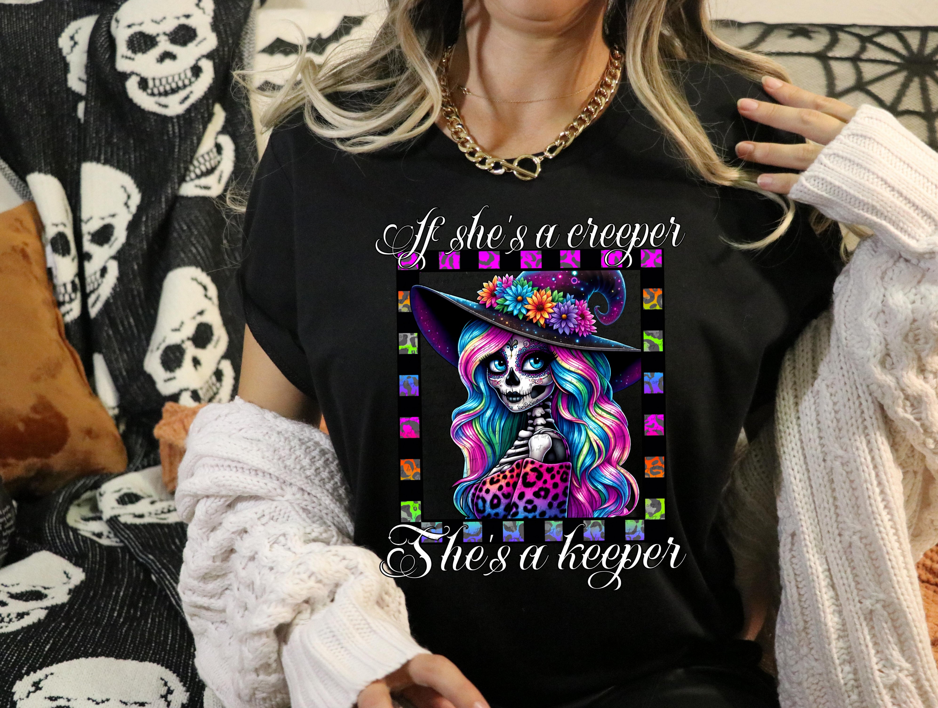 If she's a creeper she's a keeper skellie DTF transfer – Mud & Grace ...