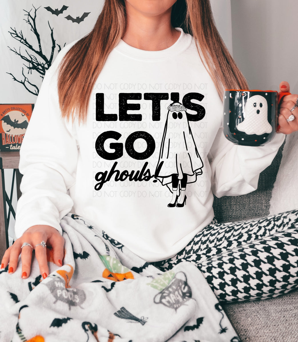 Lets go ghouls! (Ghost sheet with legs) DTF TRANSFER – Mud & Grace ...