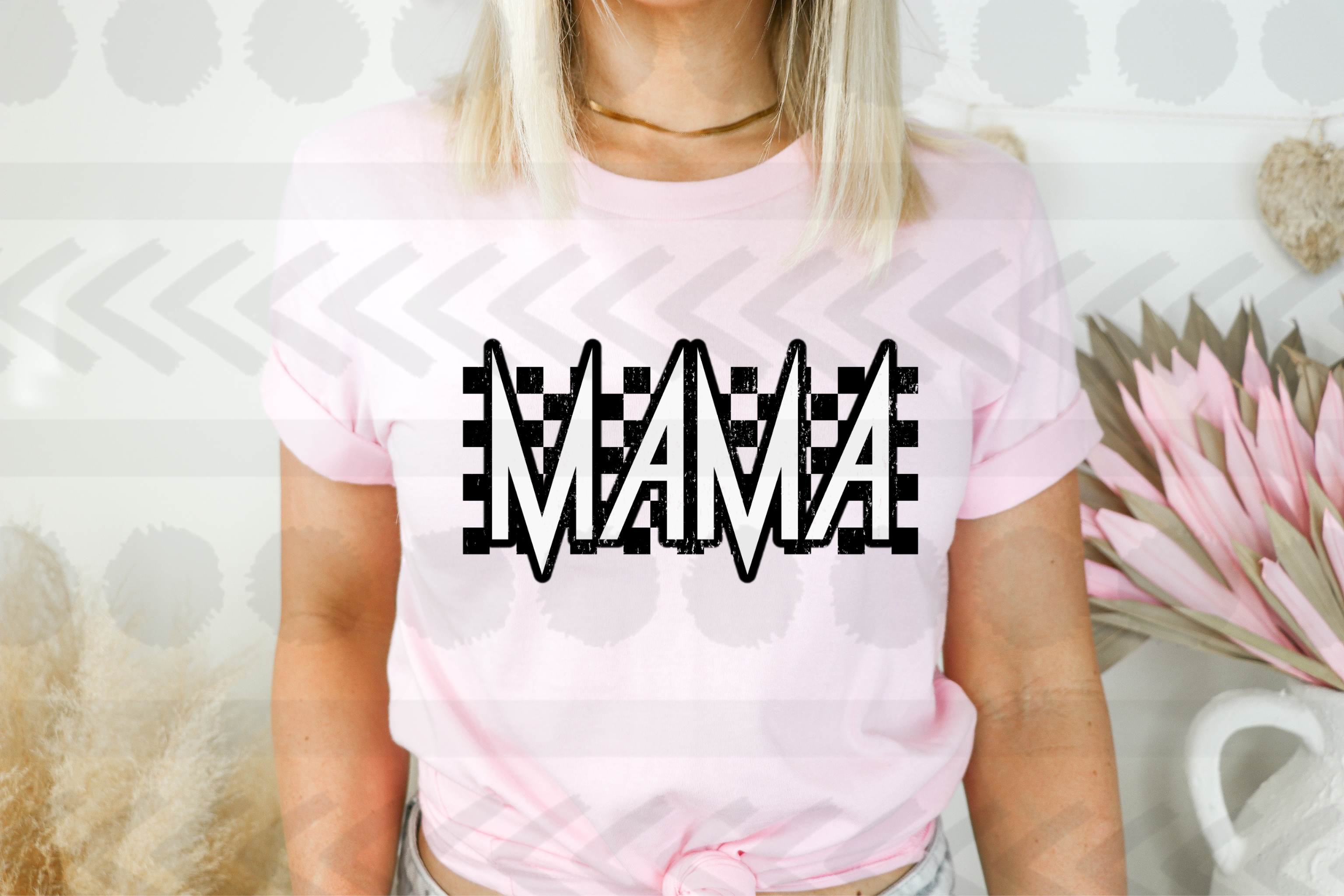 Mama checkered 18392 DTF transfer – Mud & Grace Transfers