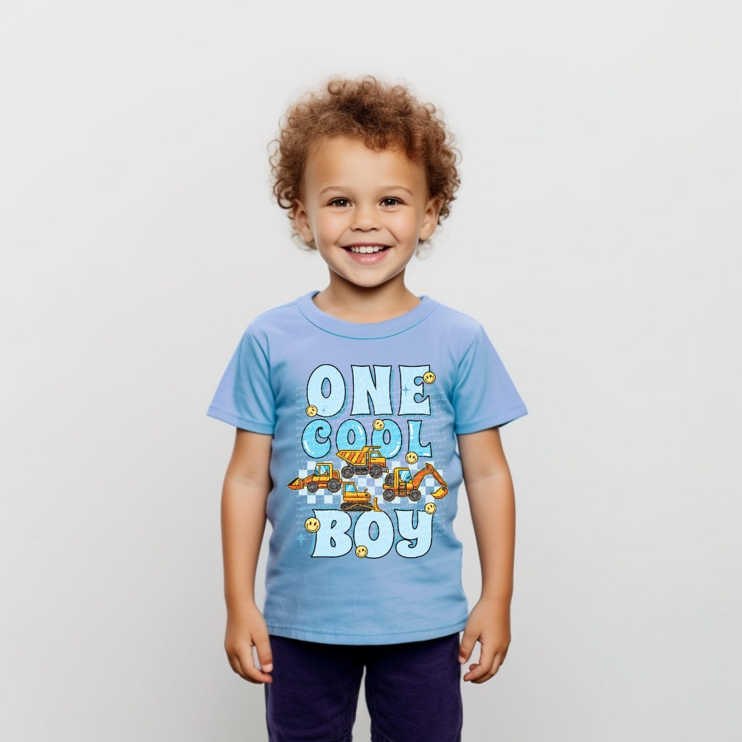 One cool boy DARK BLUE word BLUE CHECKERS 28257 DTF transfer – Mud ...