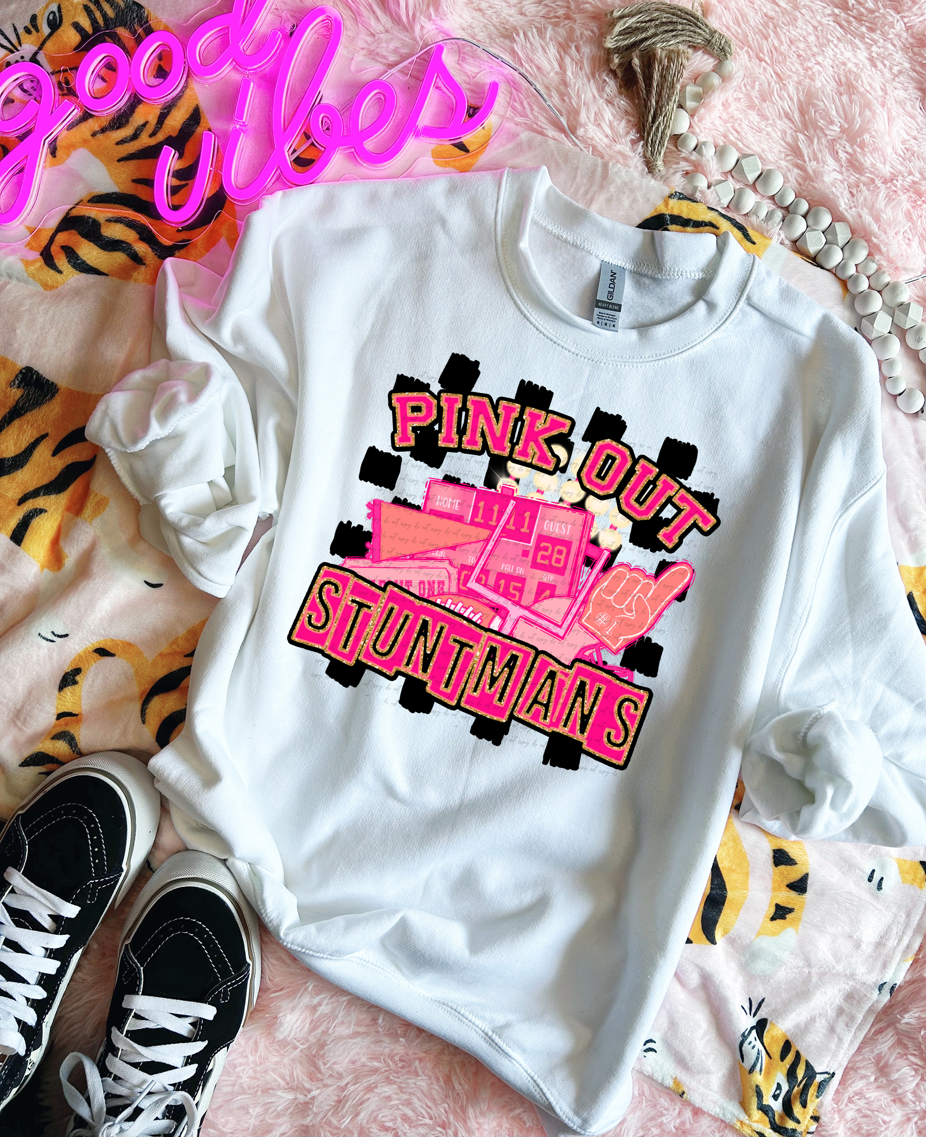 Pink Out Stuntmans Checkered Background 61686 DTF transfer – Mud ...
