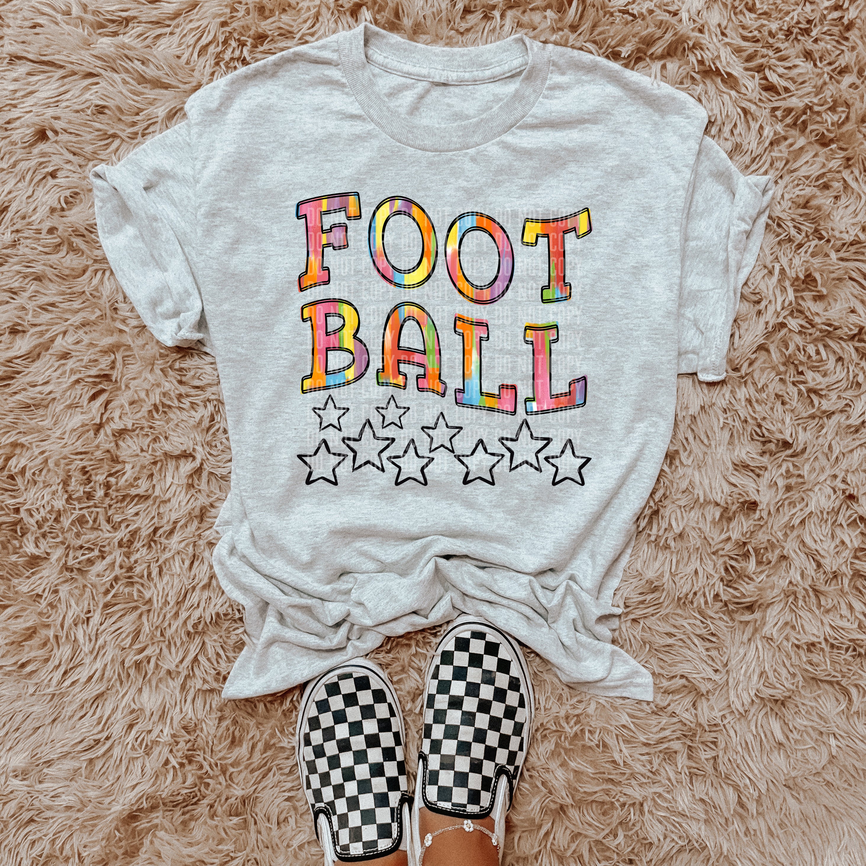 Football Rainbow Brushstroke with Stars (Caplinger) DTF transfer – Mud ...