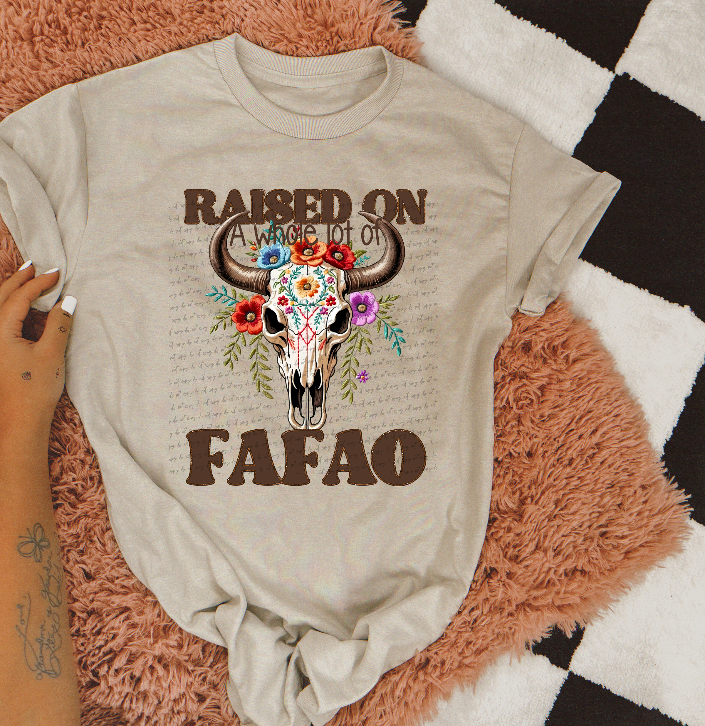 Raised On A Whole Lot Of Fafao Skull 111325 DTF transfer – Mud & Grace ...