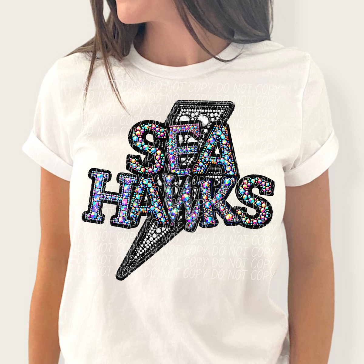 Sea hawks lightning bolt rhinestones (city) 45262 DTF transfers – Mud ...