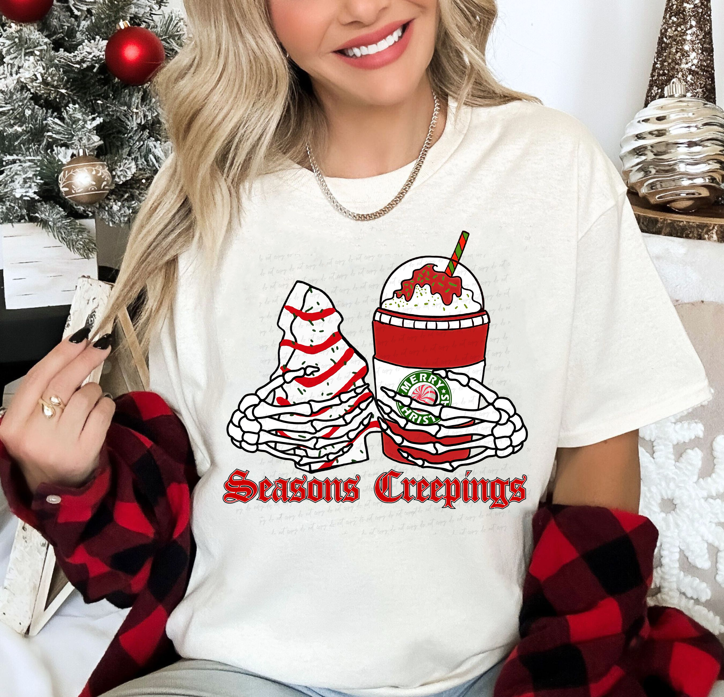 Seasons Creepings Skellie Hand Christmas Tree Cake Coffee Cup Frappe 1 ...