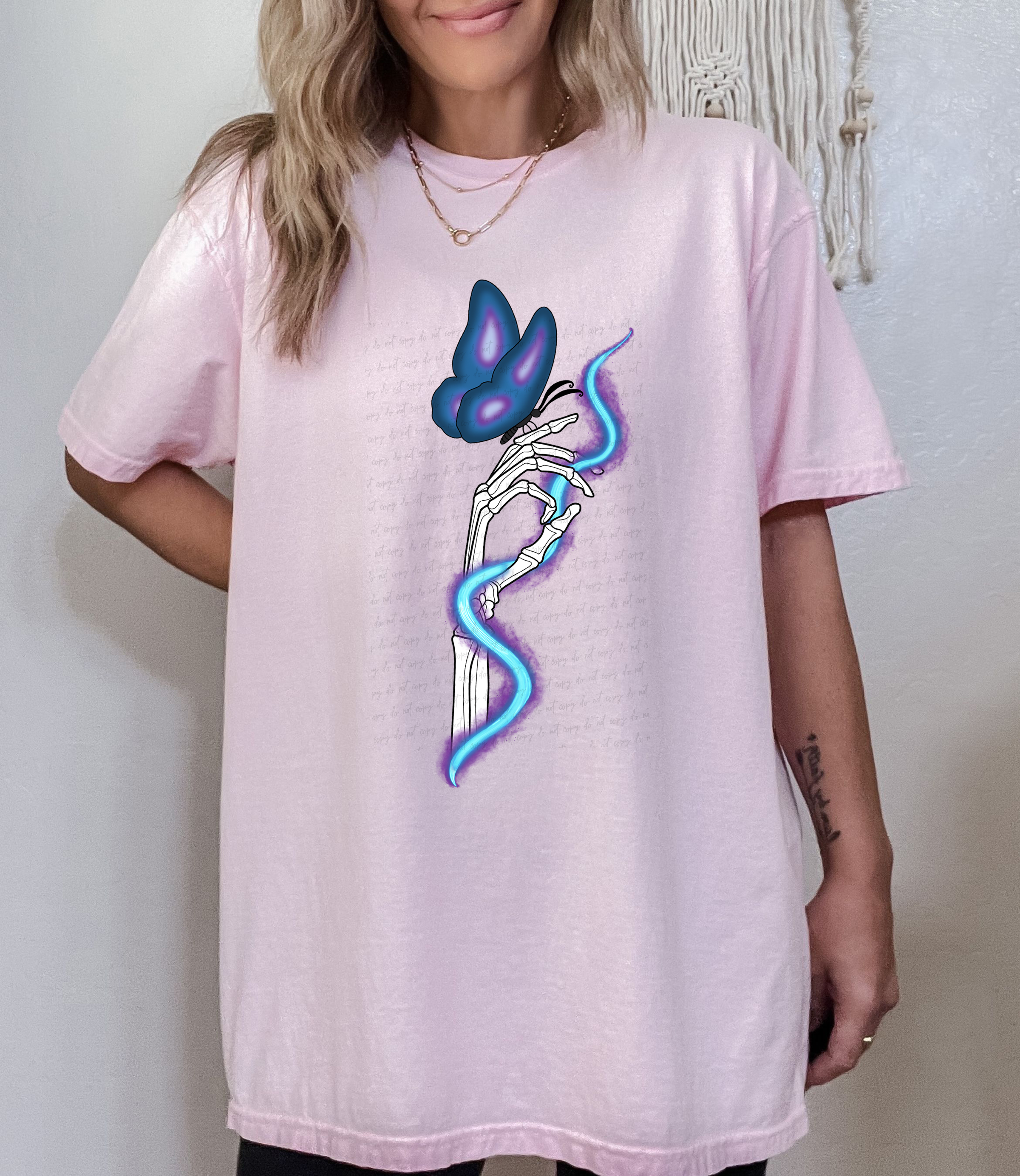 Skellie Hand With Butterfly and Blue Glow 115596 DTF transfer – Mud ...