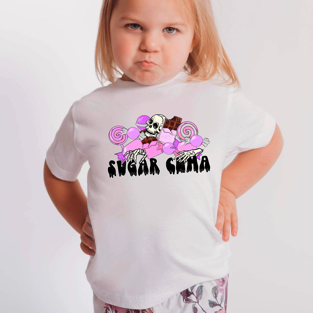 Sugar coma skull with candy 2189 DTF TRANSFER – Mud & Grace Transfers