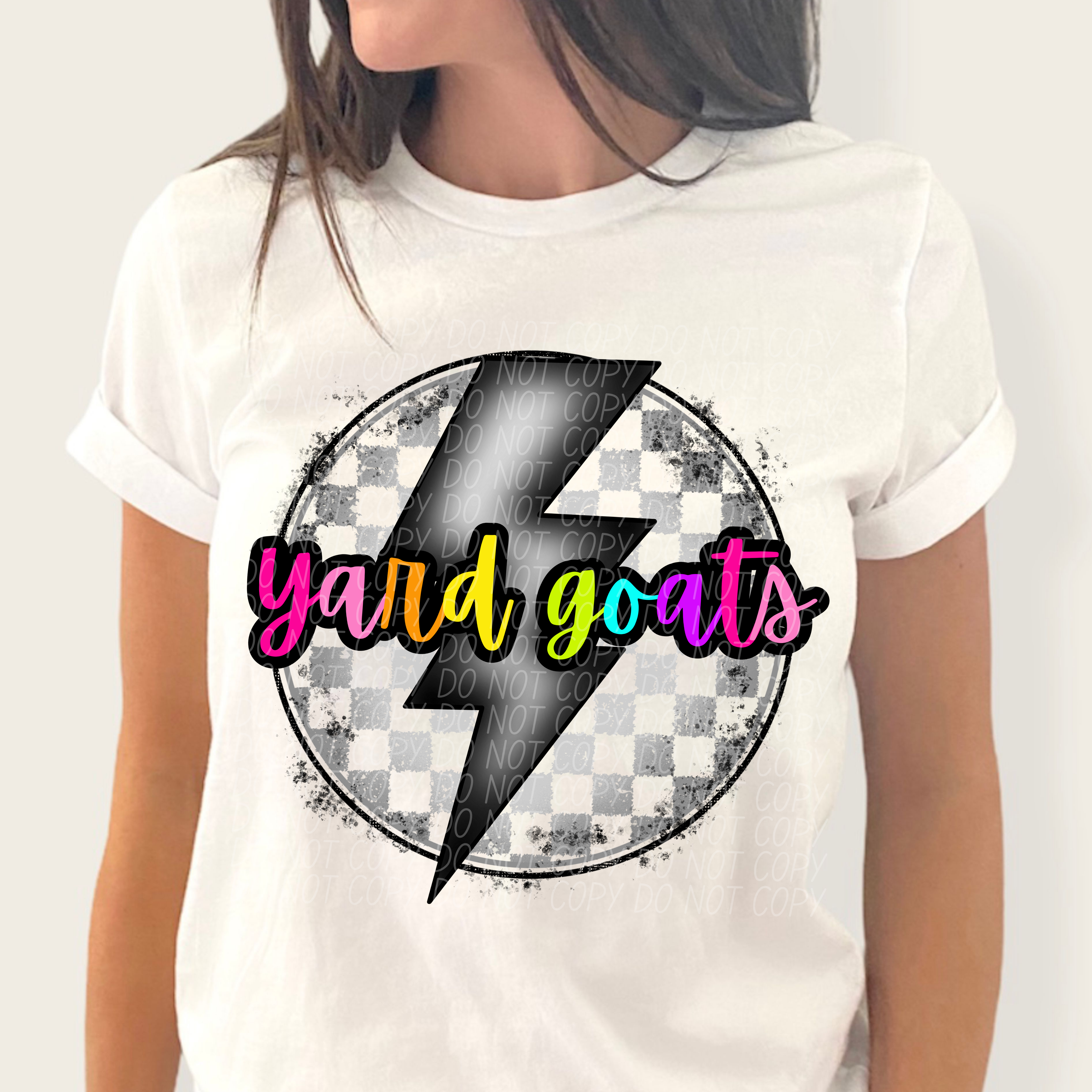 Yard goats BRIGHT COLORS FONT lightning bolt circle CITY DTF transfer ...