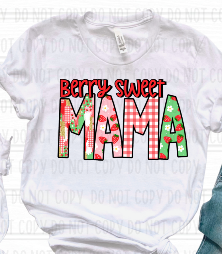 Berry Sweet Mama Strawberry Font(canvista) DTF transfer – Mud & Grace ...