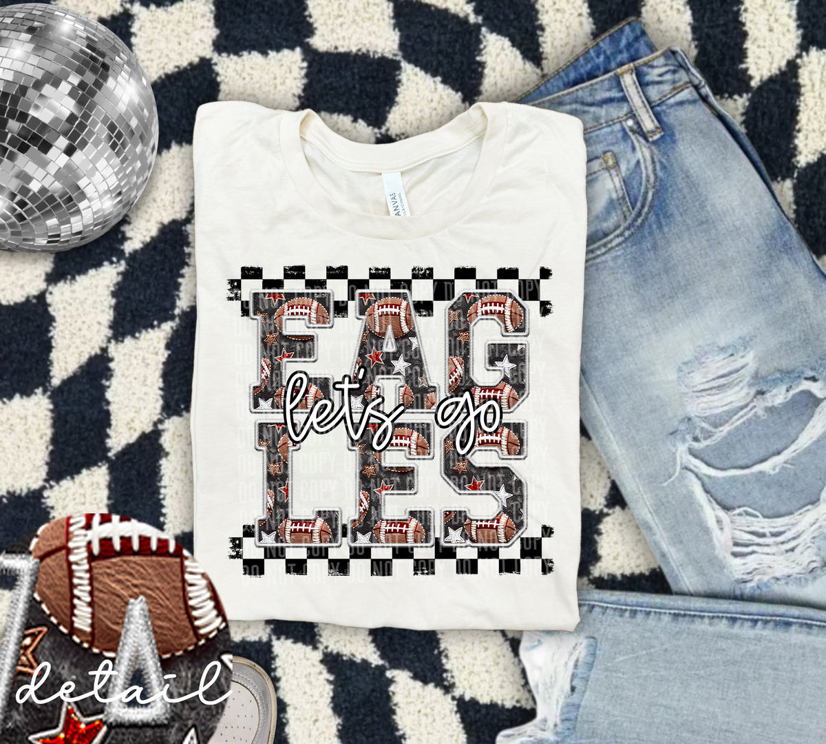 Let's Go Eagles Football 63745 DTF transfer – Mud & Grace Transfers