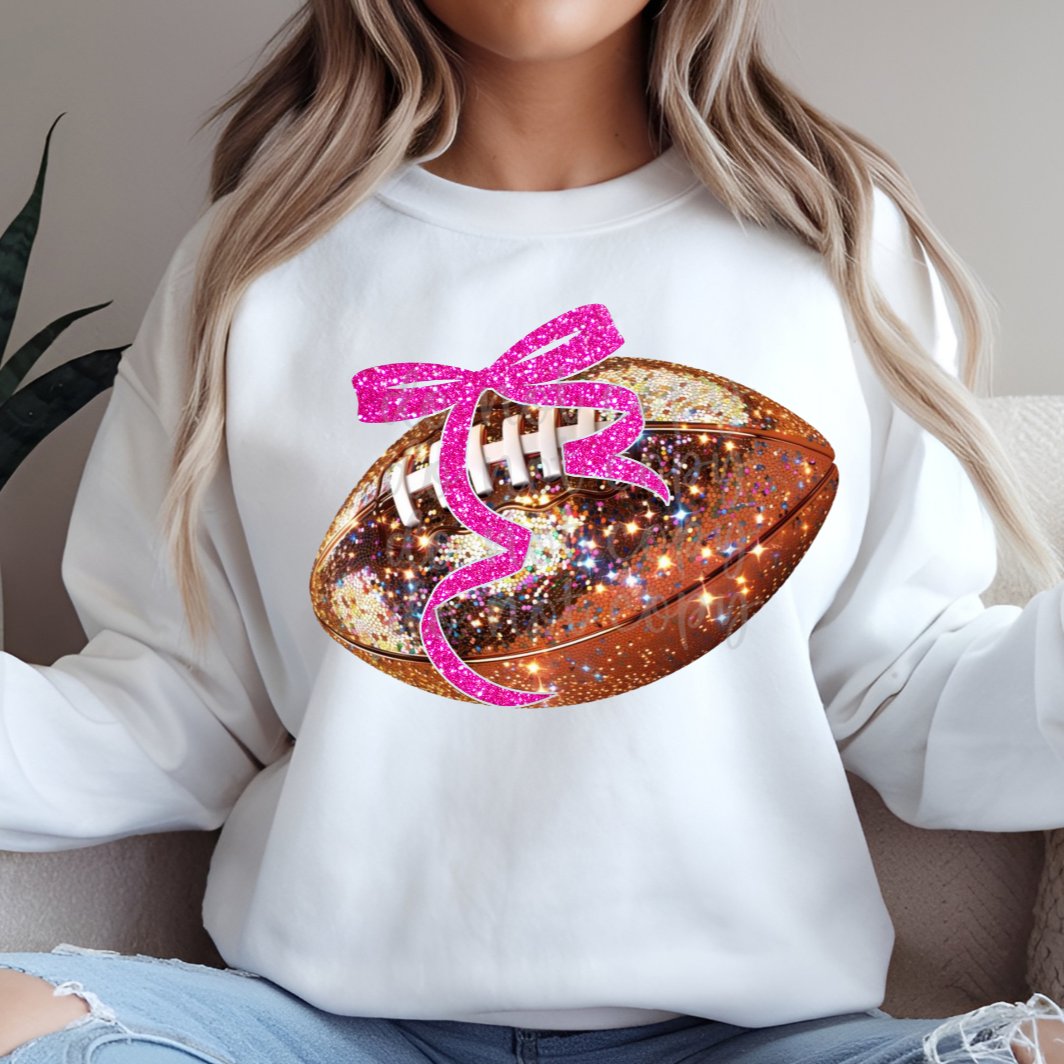 Football pink bow (Parker) DTF Transfer – Mud & Grace Transfers