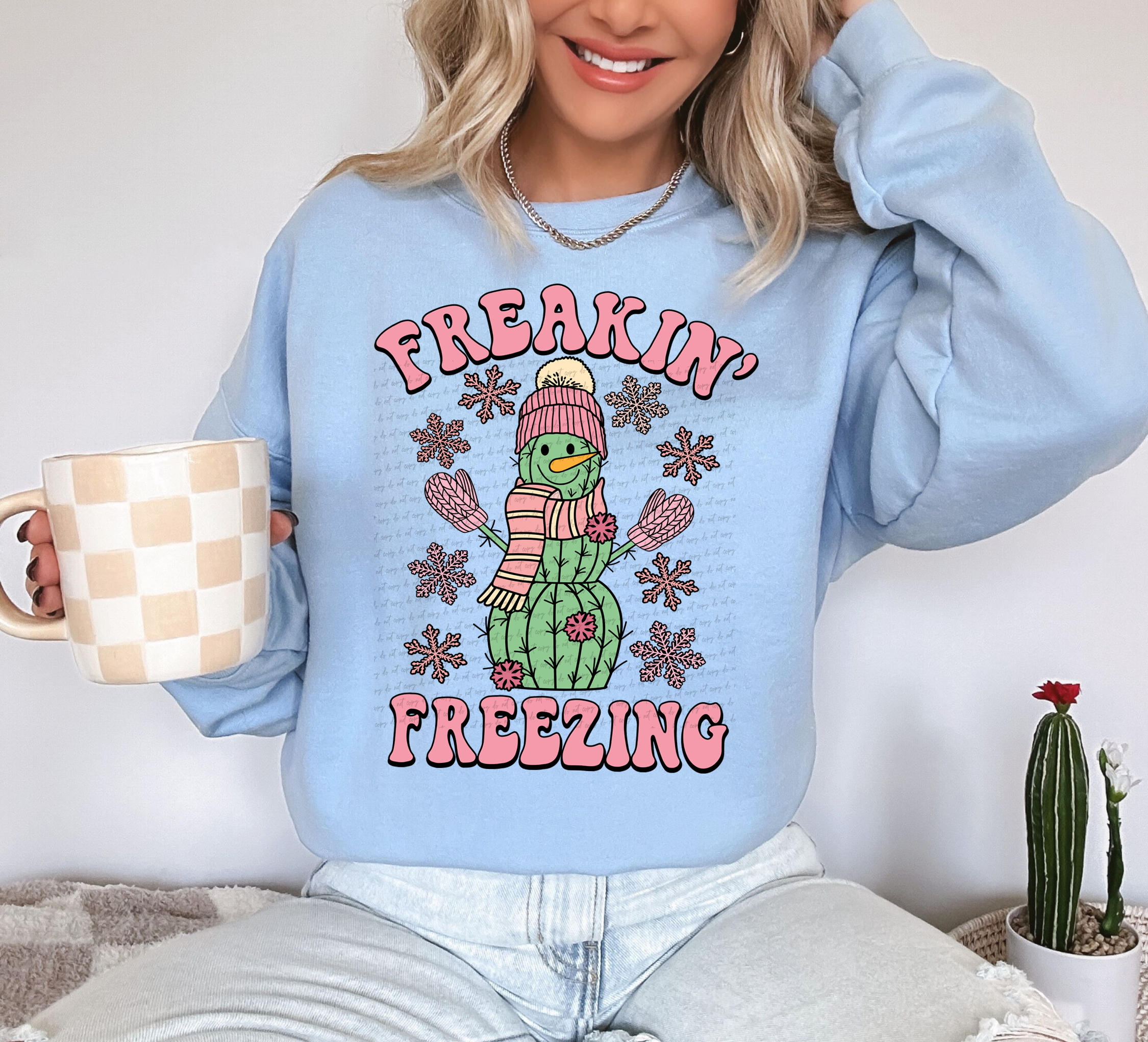 Freakin' Freezing Cactus Pink Font 81706 DTF Transfer – Mud & Grace ...