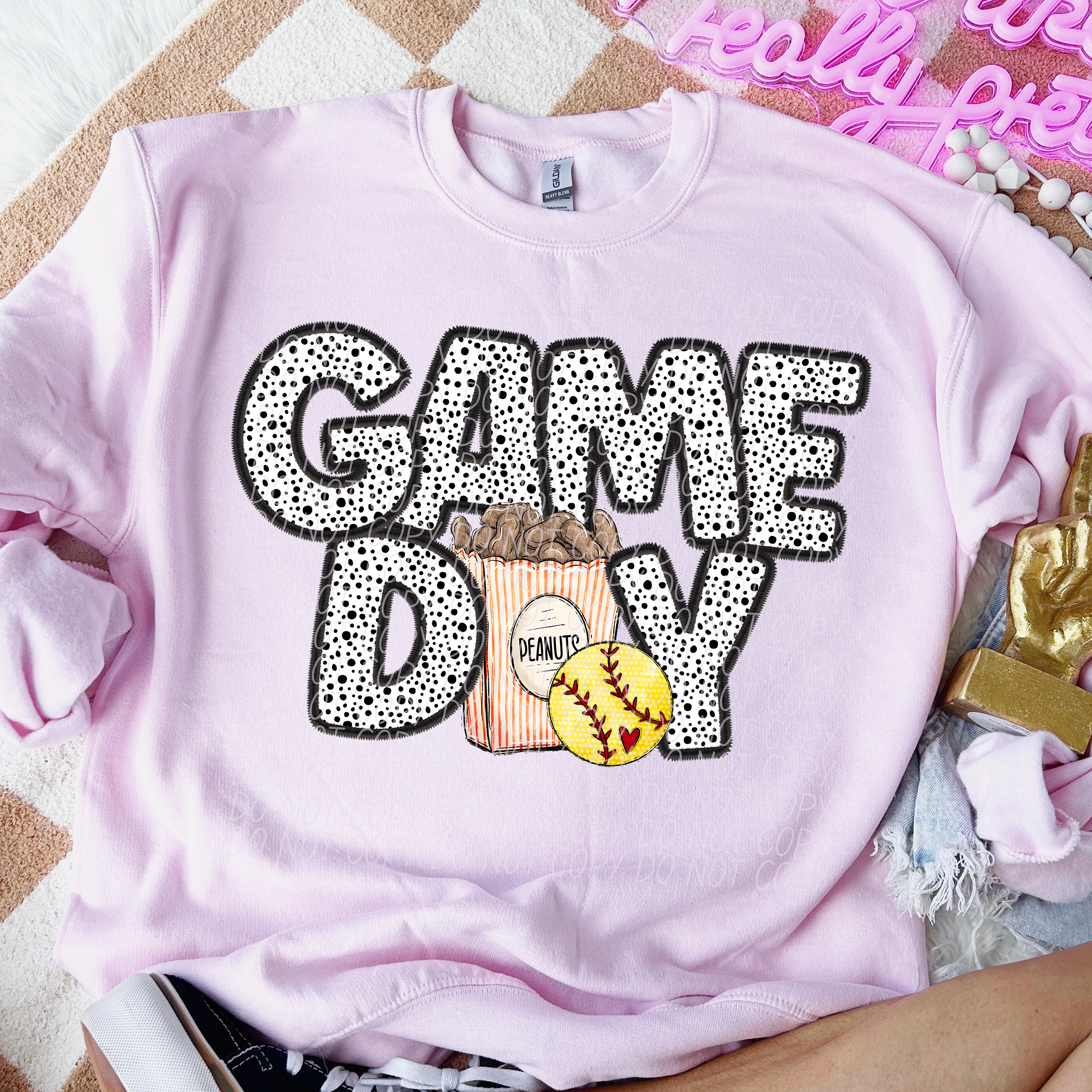 Game Day Peanuts Softball Dotted 66181 DTF transfer – Mud & Grace Transfers