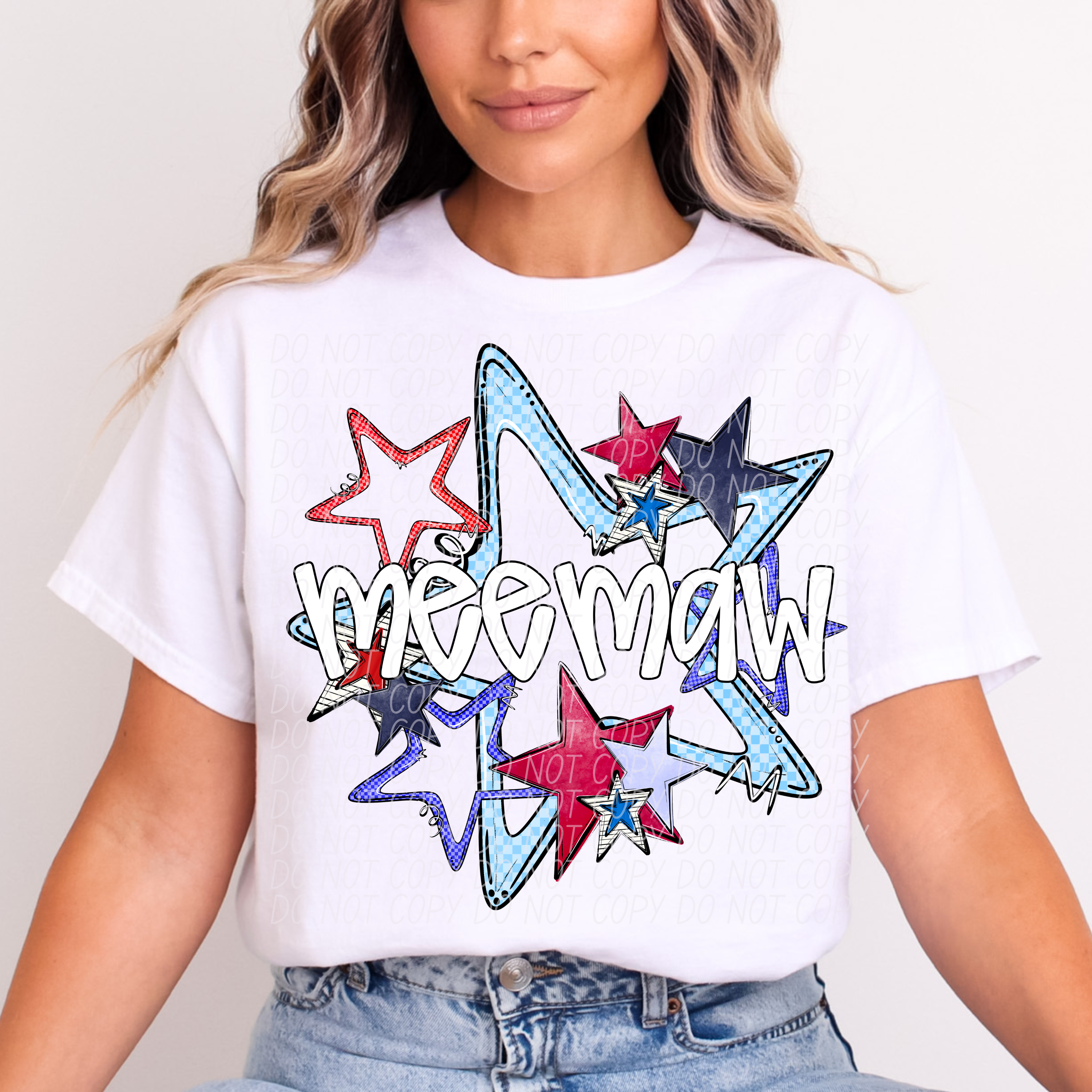 MEEMAW fourth of July stars (CITY) DTF transfer – Mud & Grace Transfers